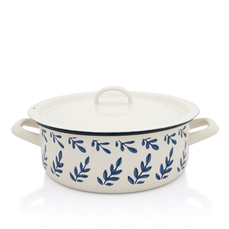 Metalac plitka šerpa PLAVI LISTIĆI 24cm/4,5l, Bež | Online prodaja ...