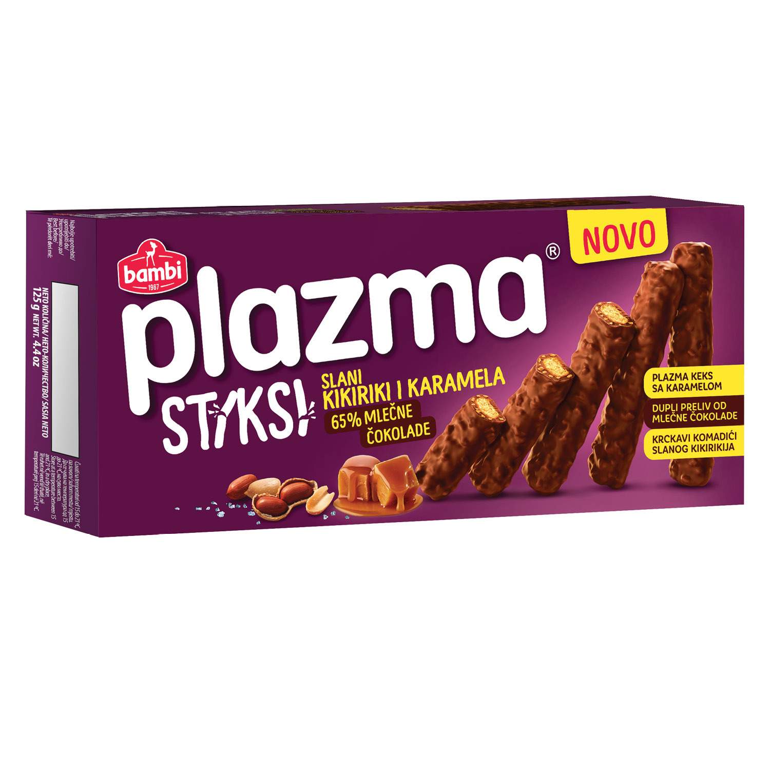Plazma Keks Stiksi, Slani kikiriki i karamela, 120g | Online prodaja ...