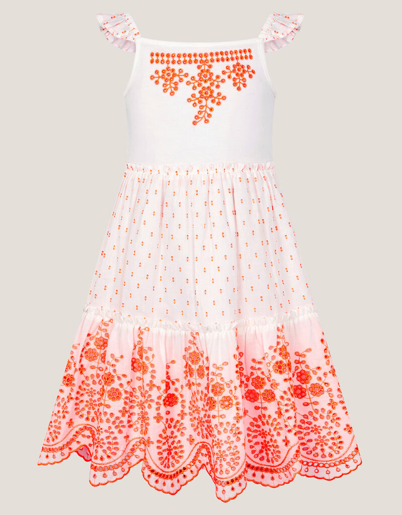 Monsoon Haljina za devojčice White Neon Broderie Dress, Bela | Online ...