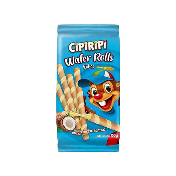 CIPIRIPI Wafer Rolls Kokos, 150g | Online prodaja | Ananas