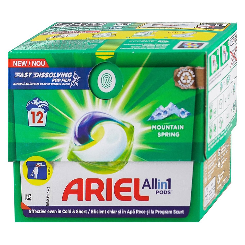 Ariel Kapsule za pranje veša Mountain Spring, 12 komada | Online ...