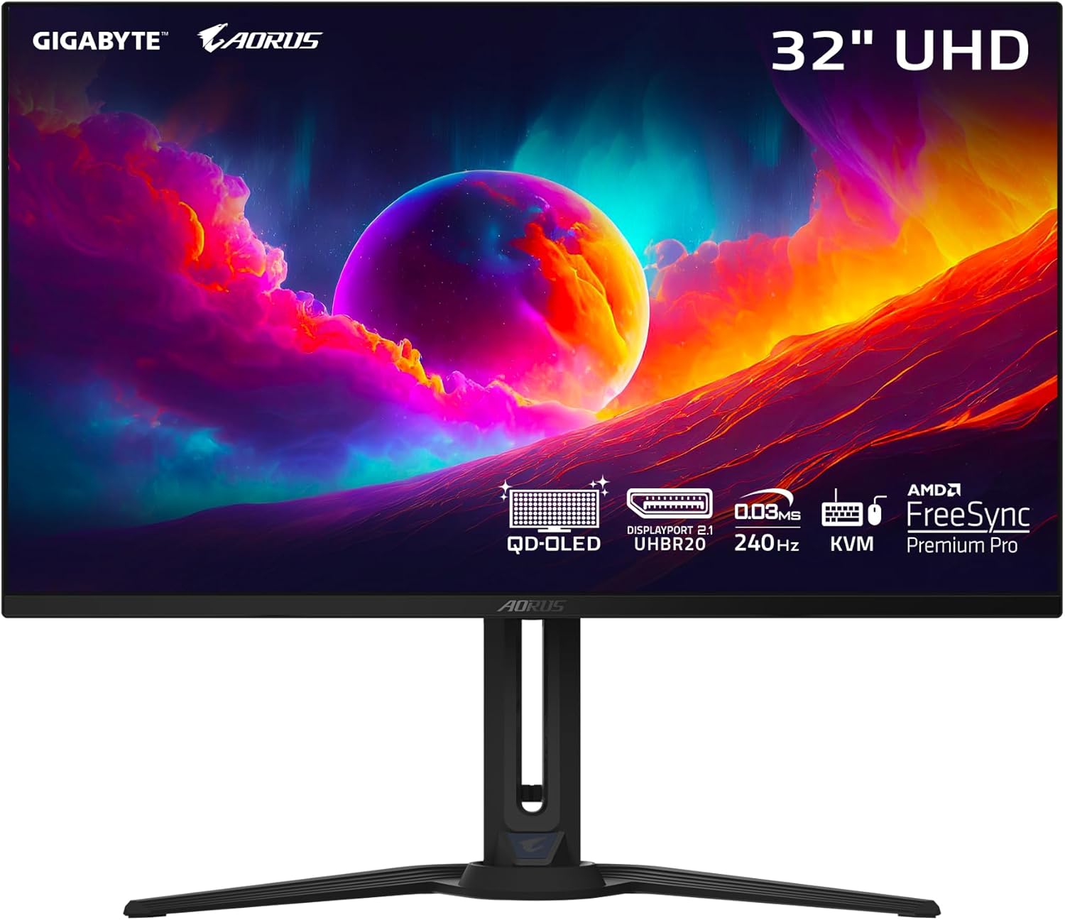 Gigabyte gaming monitor 31.5" 240Hz UHD 3840x2160/ OLED/ ClearMR 13000 ...