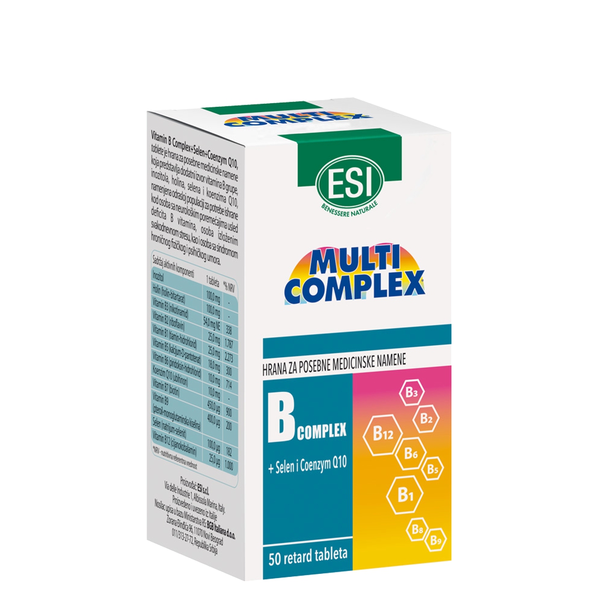 ESI MULTI KOMPLEKS Vitamin B komleks + Selen CoQ10, 50 tableta | Online ...