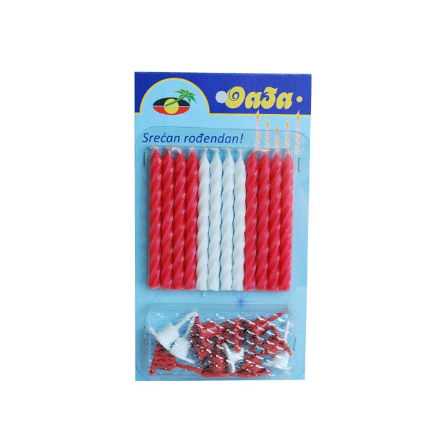 Oaza party Svećice za tortu, Klasik, 12 komada, Crvene | Online prodaja ...