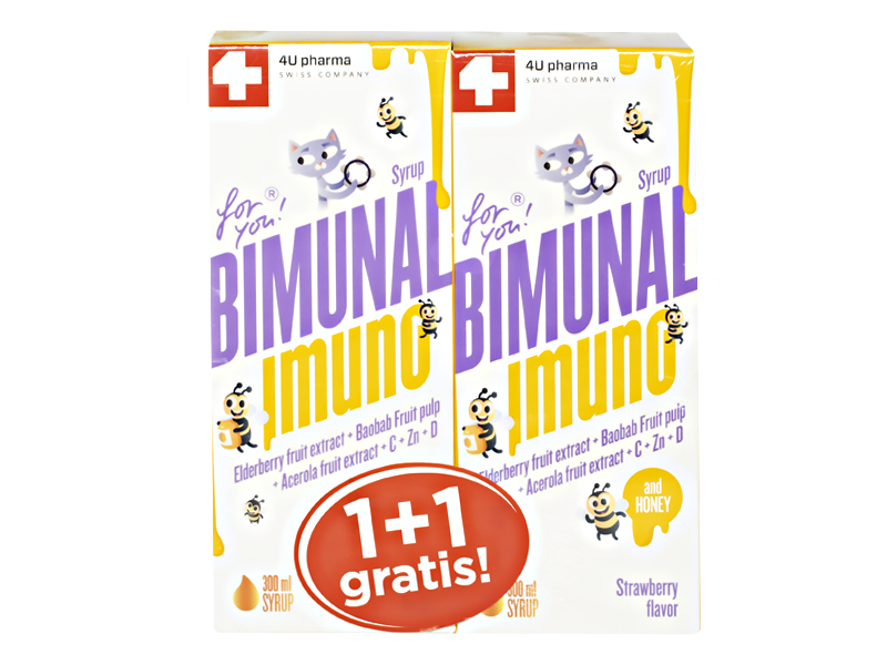 4U Pharma Bimunal Imuno Sirup za decu, 2x300 ml | Online prodaja | Ananas