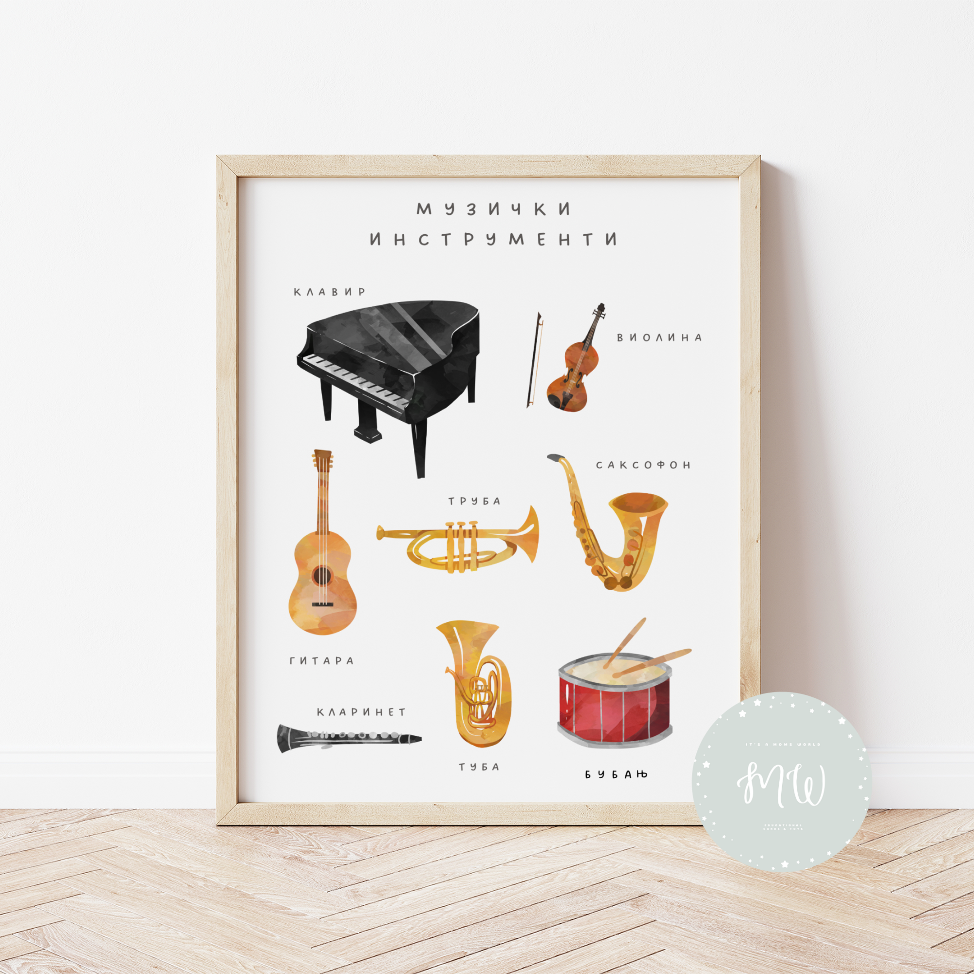 It's a moms world Edukativni poster za decu sa ramom Muzički ...