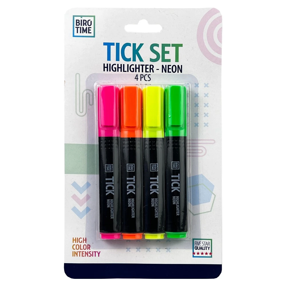Biro Time Markeri Signiri Tick 313, Blister, Neon, 4 komada | Online ...