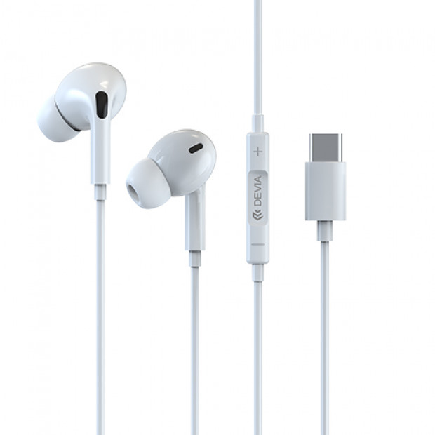 Devia Žičane slušalice Smart,Type-C, Bele | Online prodaja | Ananas