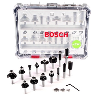Bosch Komplet raznih glodala, 15 komada, držač od 8 mm 2607017472, 15 ...