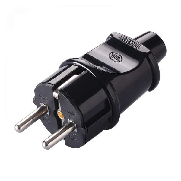 YU MAKEL Utikač monofazni sa uzemljenjem C 10052, 16A, 250V, Crni | Online prodaja | Ananas