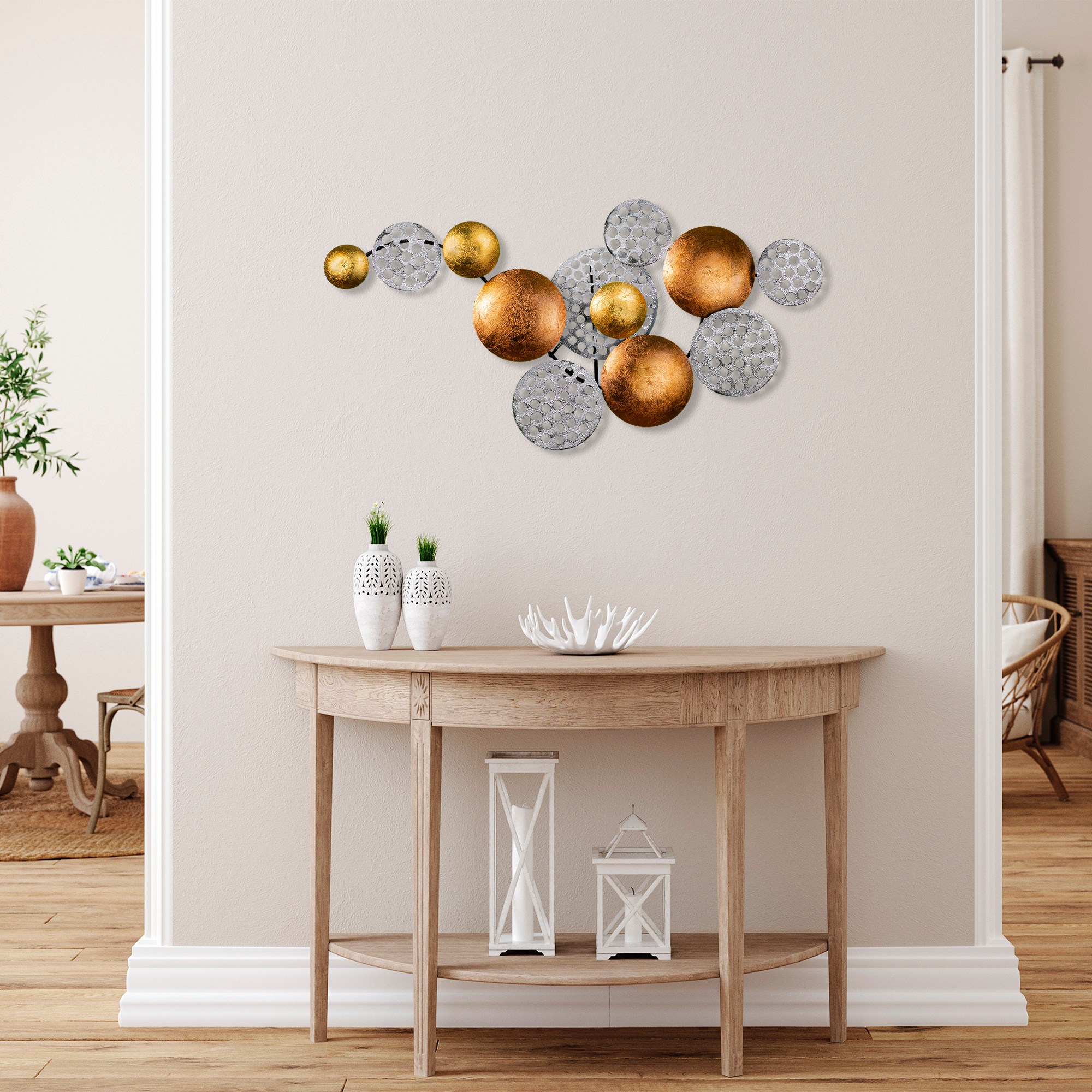 Wallity Zidna dekoracija Aurora 2, 45x82 cm, Srebrno-bakarne boje ...