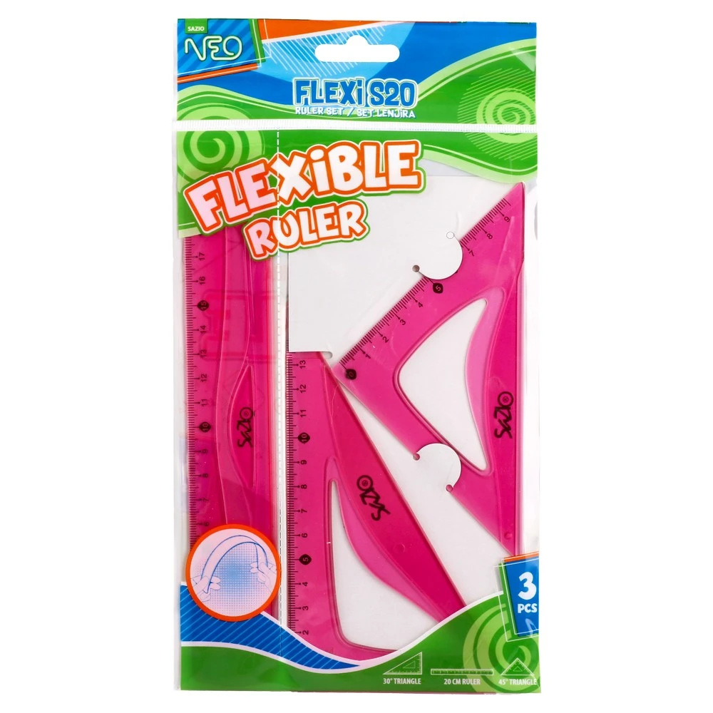 Sazio Neo Set lenjira Flexi S20, 20cm, 3 komada, Roze | Online prodaja ...