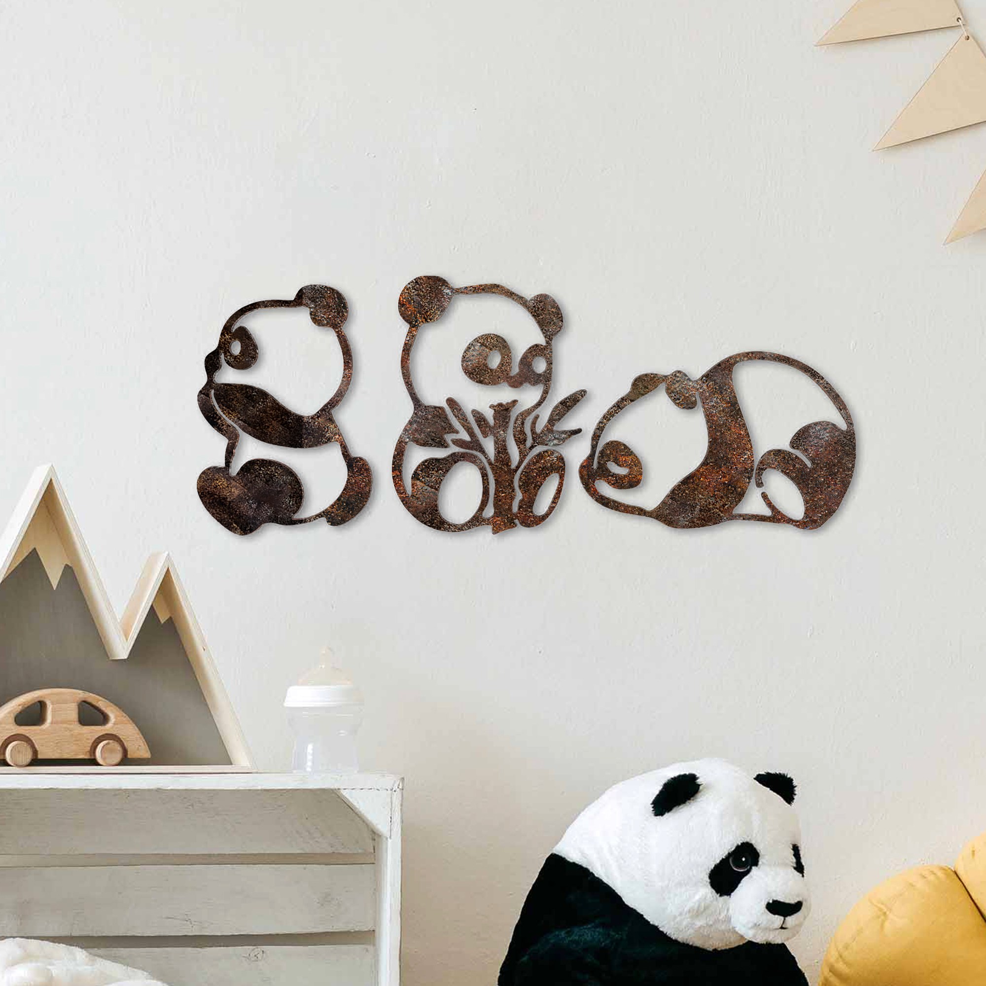 Wallity Set zidnih dekoracija Rusty Panda, 3 komada, Braon | Online ...
