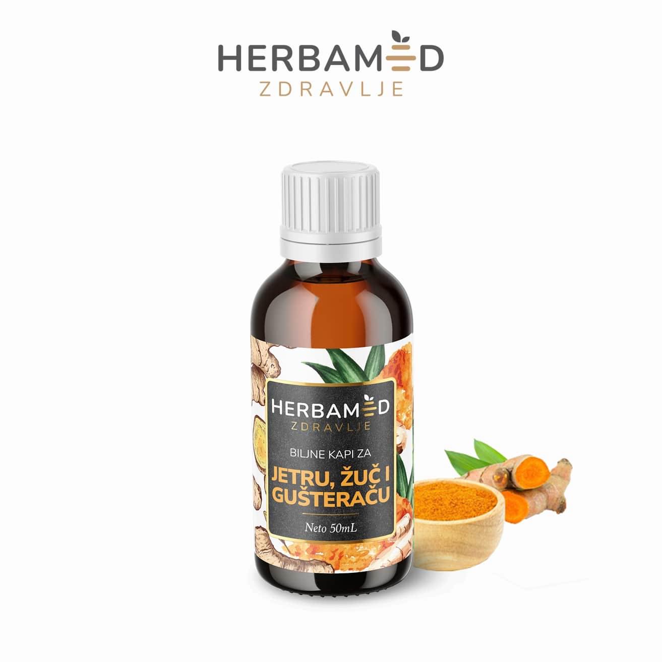 Herbamed kapi za jetru, žuč i gušteraču 50 ml | Online prodaja | Ananas BiH