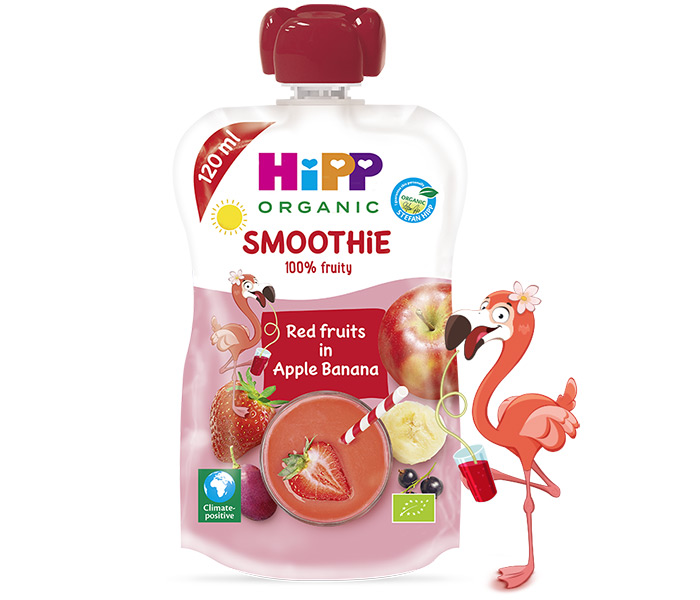 HiPP Voće u tubi - smoothie crveno voće sa jabukom i bananom 120g ...