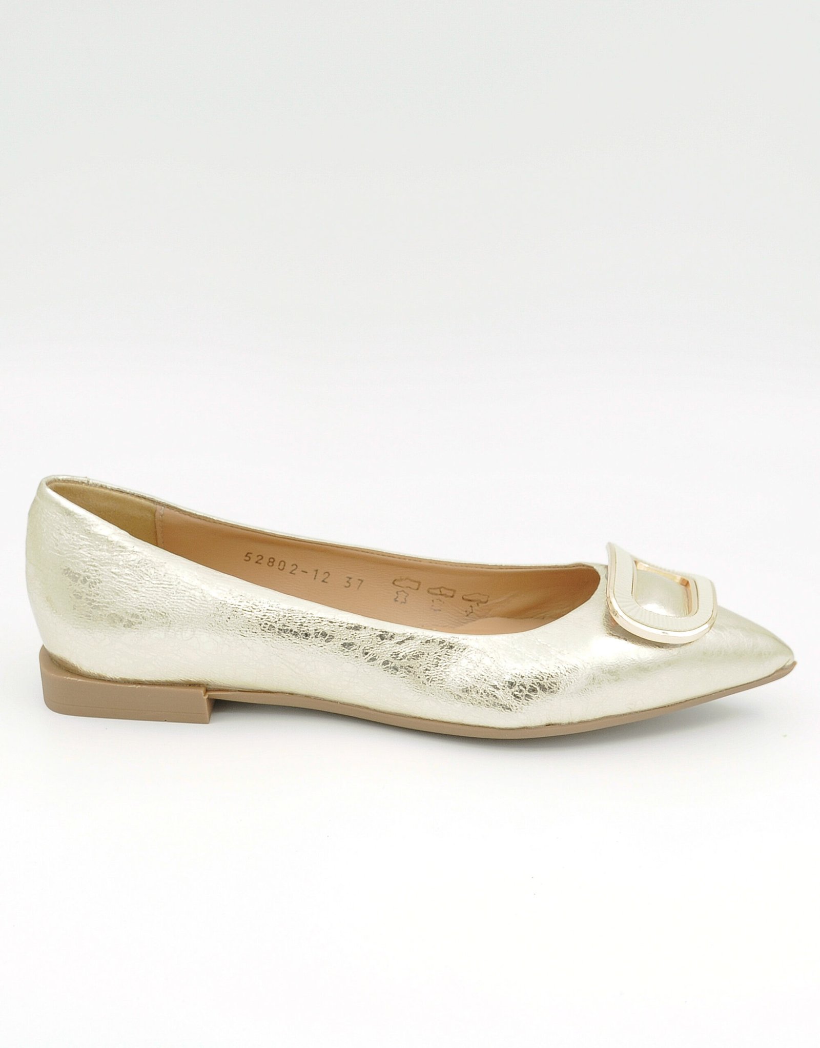 Paar Ženske kožne baletanke 52802-12, Zlatne boje | Online prodaja | Ananas