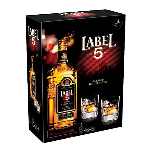 Label 5 Viski + 2 čaše, 0.7l | Online prodaja | Ananas