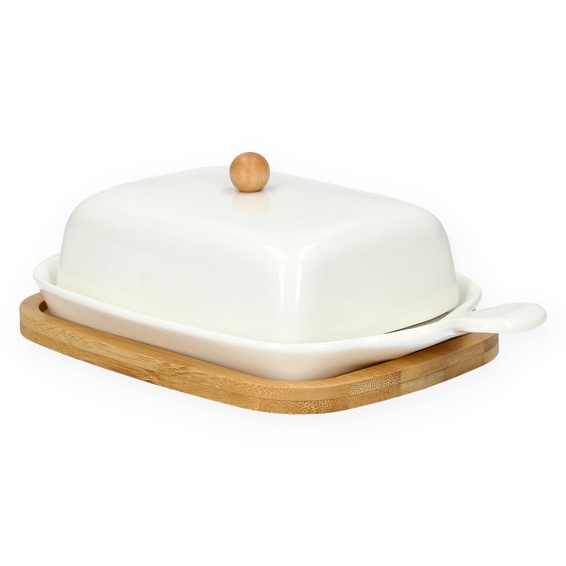 HOMLA Posuda za puter Fincan, Bela | Online prodaja | Ananas