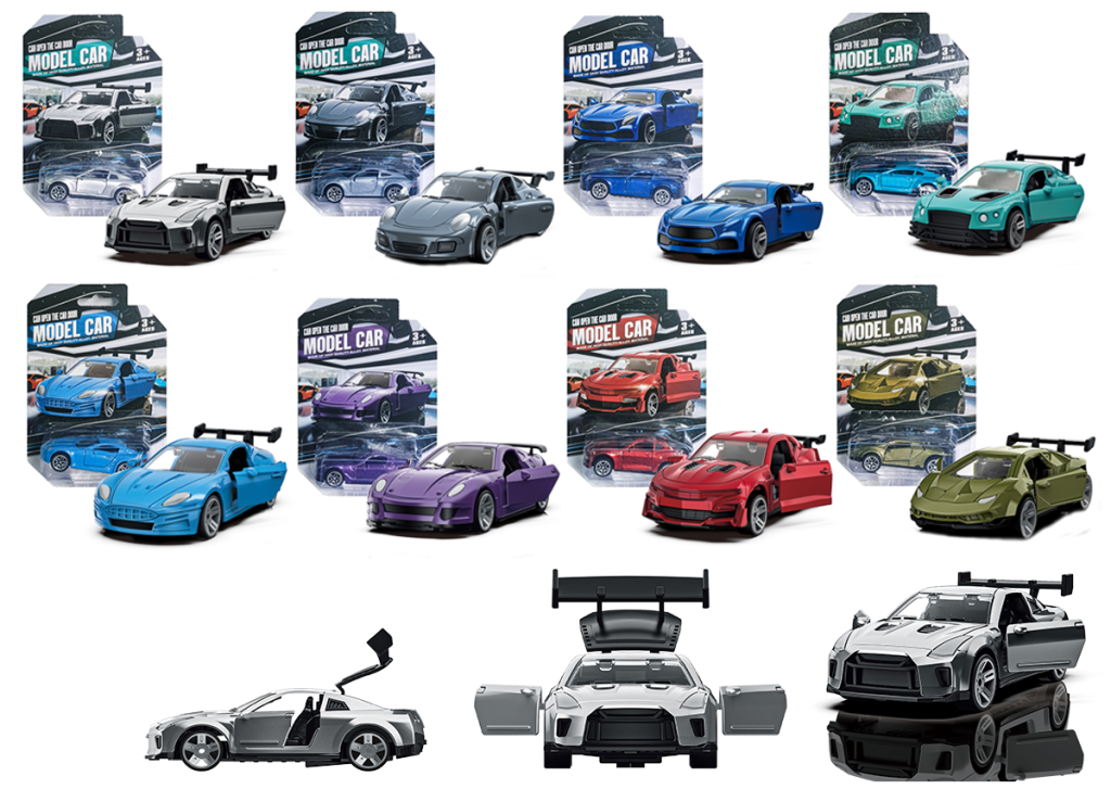 MODEL CAR 1:60 simulacija automobila s trojim otvorenim vratima, Crni ...