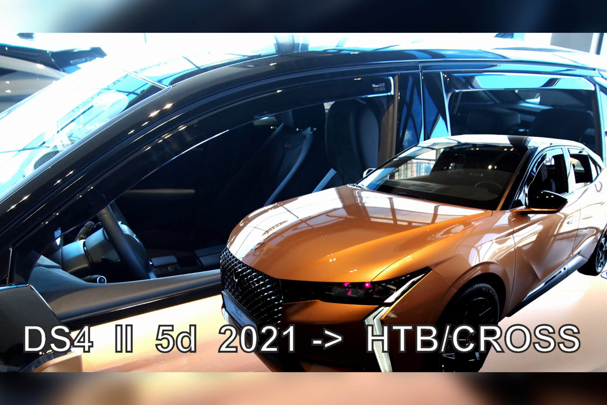 HEKO Комплет ветробрани за Citroen DS4 хечбек, DS4 Cross по 2021 година со 5 врати, затемнети, 4 ...