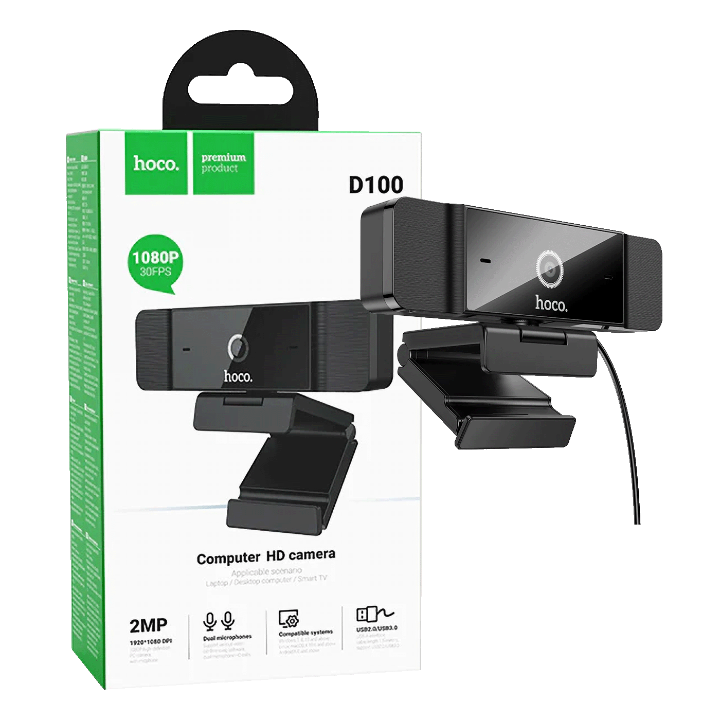 Hoco. Web kamera sa mikrofonom D100, 1080p, USB, Crni | Online prodaja ...