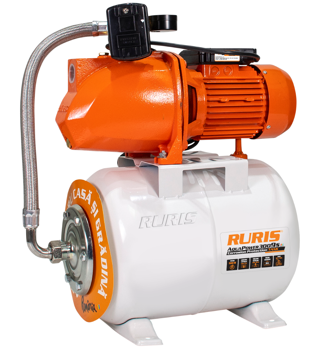 Ruris Hidrofor za vodu AquaPower 3009S, Narandžasto-Bijeli | Online ...