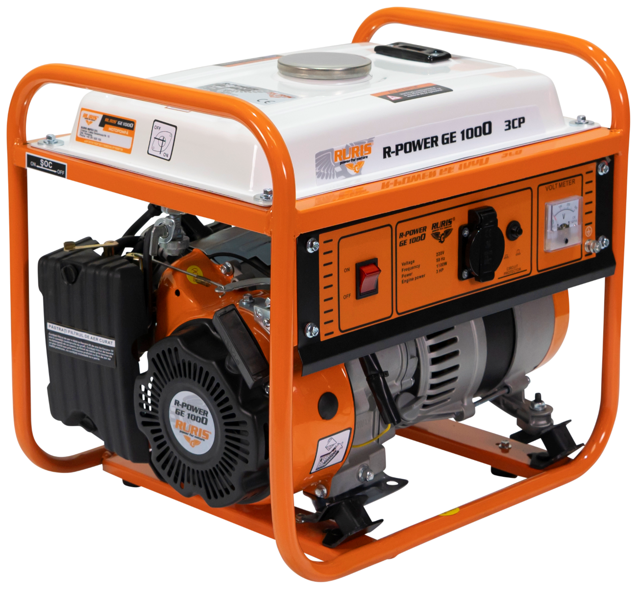 Ruris Benzinski agregat za struju R-Power GE1000, 1kW, Narandžasti ...
