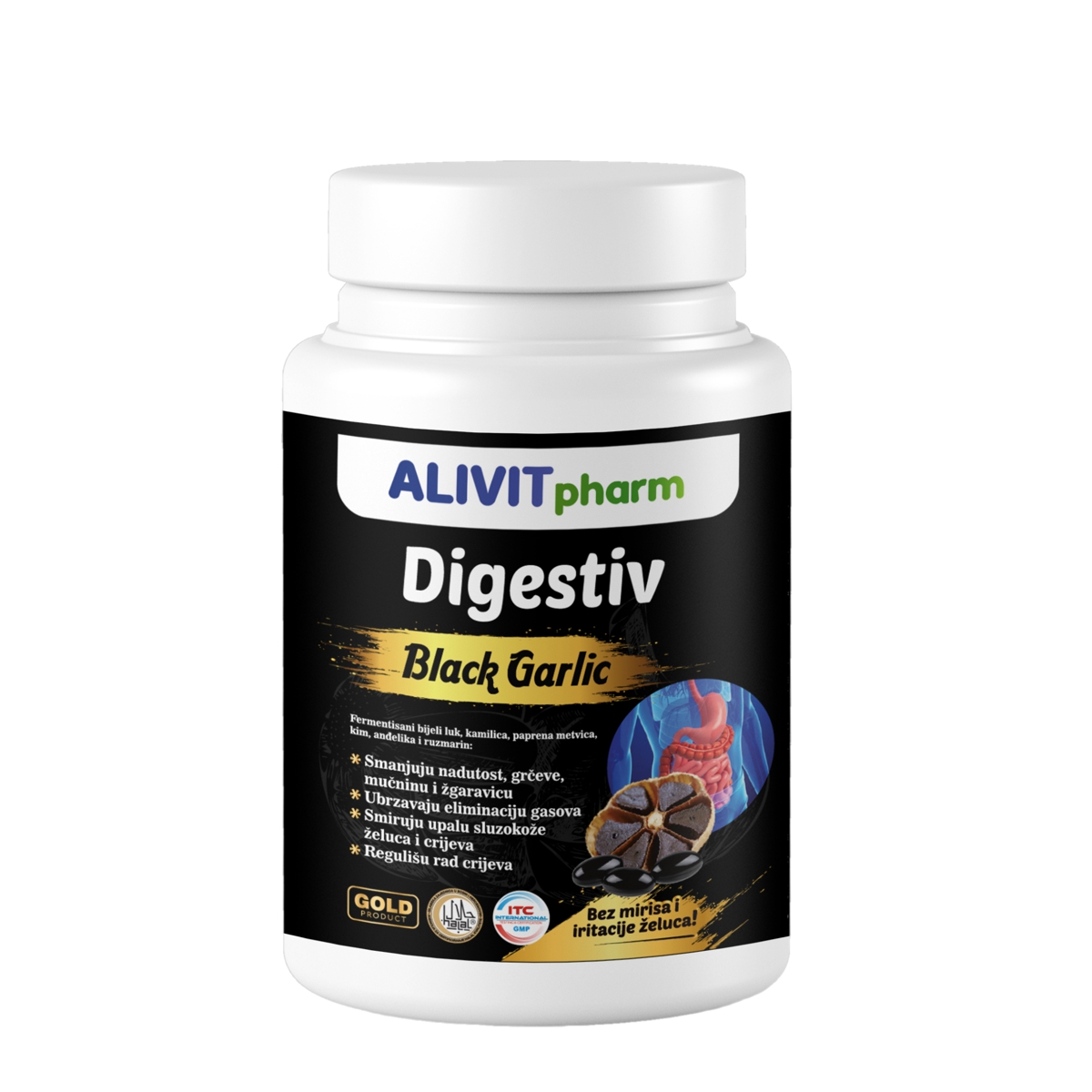 Alivit Black garlic Digestiv, 90 kapsula | Online prodaja | Ananas