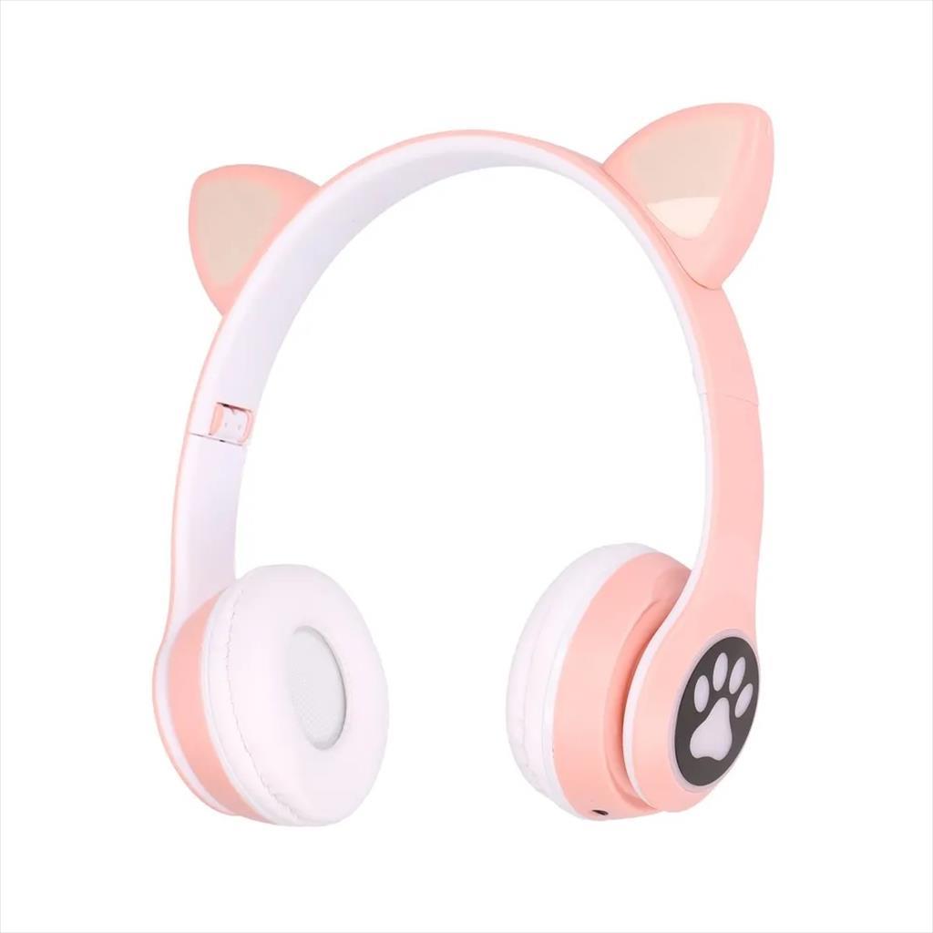 Extralink Слушалки Бежични Kids Cat-Ear, Розеви, Rgb Bt 5.0 | Најголема ...