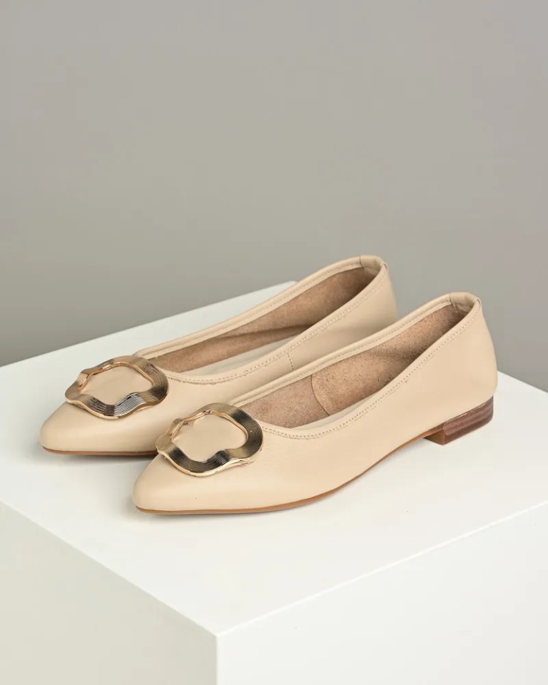 Invento Ženske kožne baletanke 716016, Bež | Online prodaja | Ananas