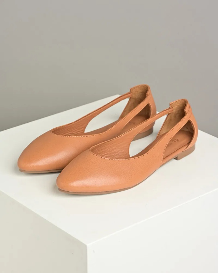 Invento Ženske kožne baletanke 5052, Smeđe | Online prodaja | Ananas