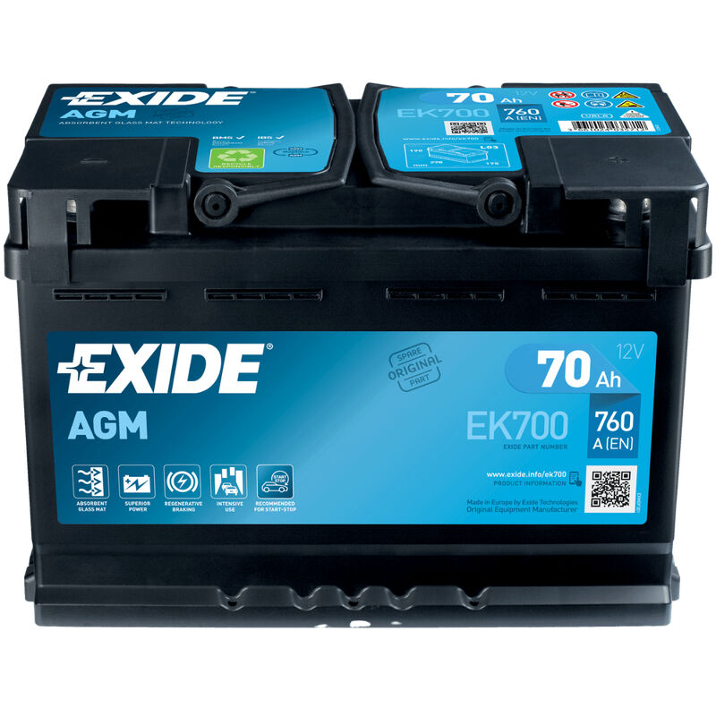 12V/70Ah+D EXIDE AGM (760A) | Online prodaja 12V/70Ah+D EXIDE AGM (760A) proizvoda