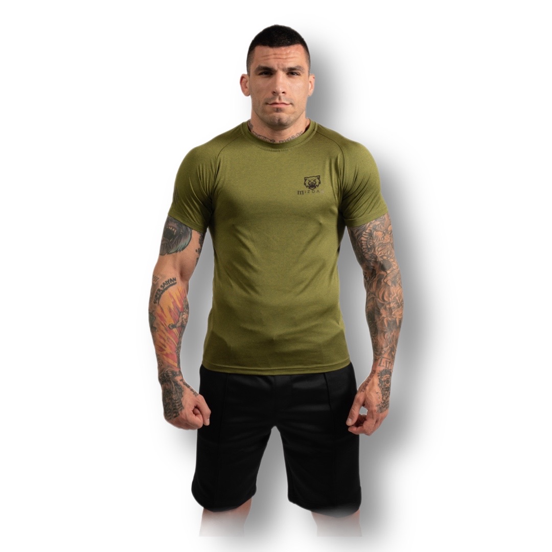 MIZDAK mma performance Muška majica za trening strech, Maslinasto-crno ...