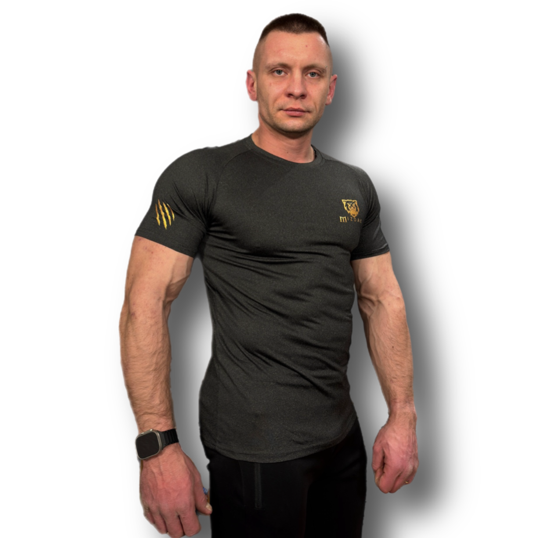 MIZDAK mma performance Muška majica za trening strech Anthrazit, Zlatne ...