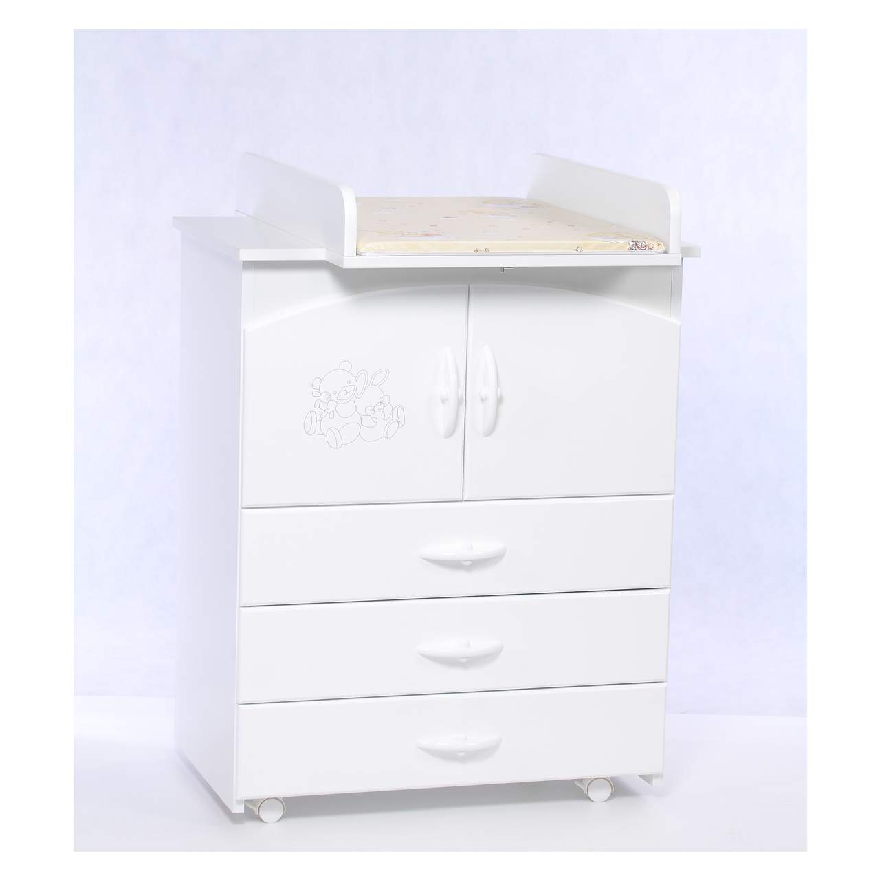 BAMBINO Komoda za bebe Teddy Fix, Bela | Online prodaja | Ananas