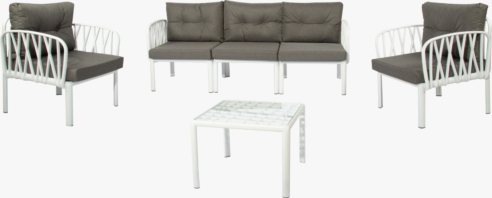 COMFORT TIME Set baštenskog nameštaja LUNA 3 beli | Online prodaja | Ananas