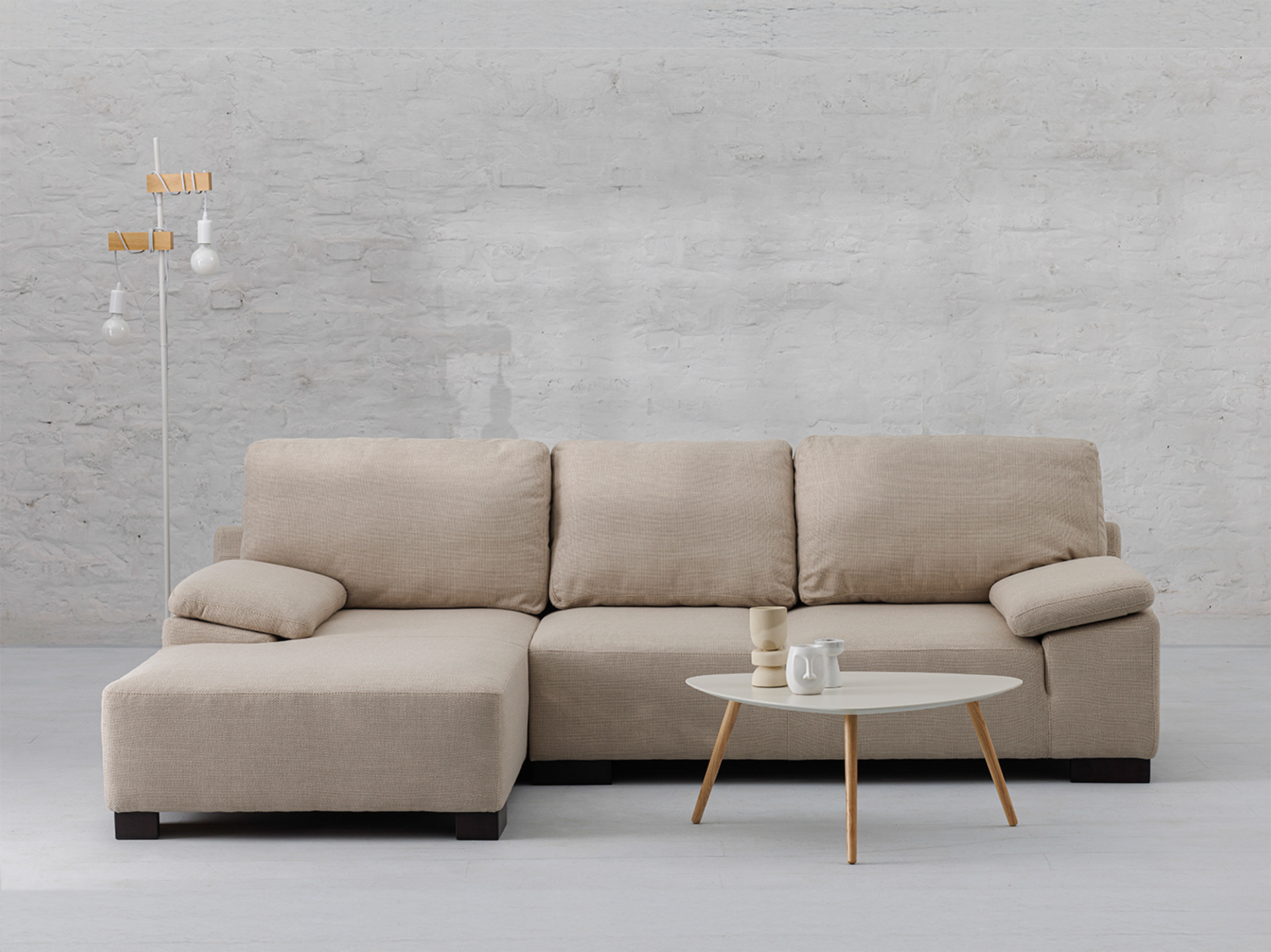 SIMPO Ugaona garnitura Neapel, Levi ugao, 253 x 170 x 80 cm, Bež ...