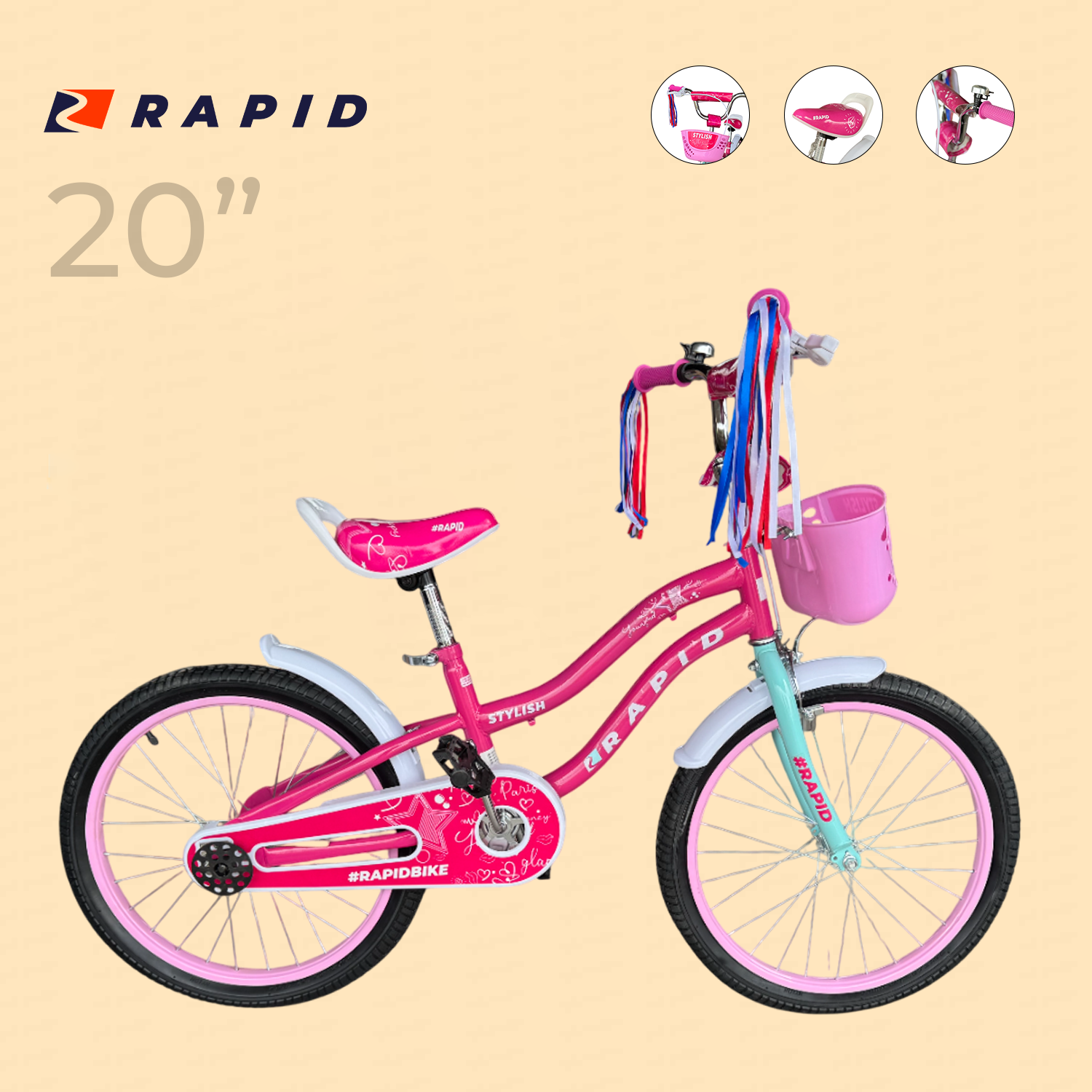Rapid Велосипед 20 STYLISH PINK | Најголема онлајн продавница во ...