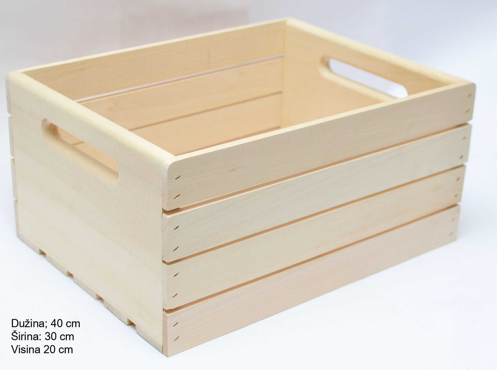 ARGO Gajba od punog drveta 40cm x 30cm x 20cm bež | Online prodaja | Ananas