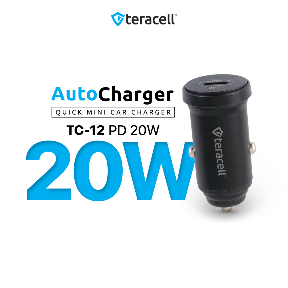 Auto punjač Teracell Evolution TC-12 PD 20V crni sa PD Lightning kablom crni | Online prodaja ...