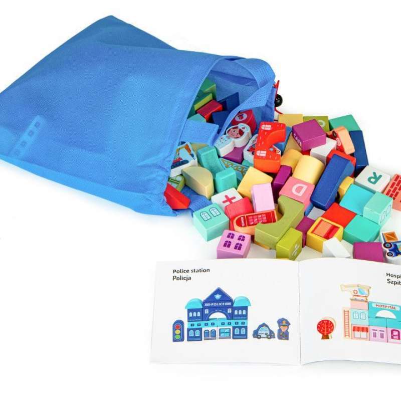 ECO TOYS Edukativne drvene kocke City sa podlogom 88/1 | Online prodaja ...