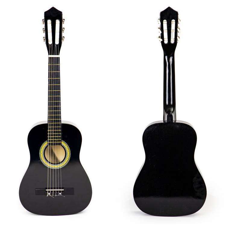 ECO TOYS Velika drvena gitara za decu, Crna | Online prodaja | Ananas