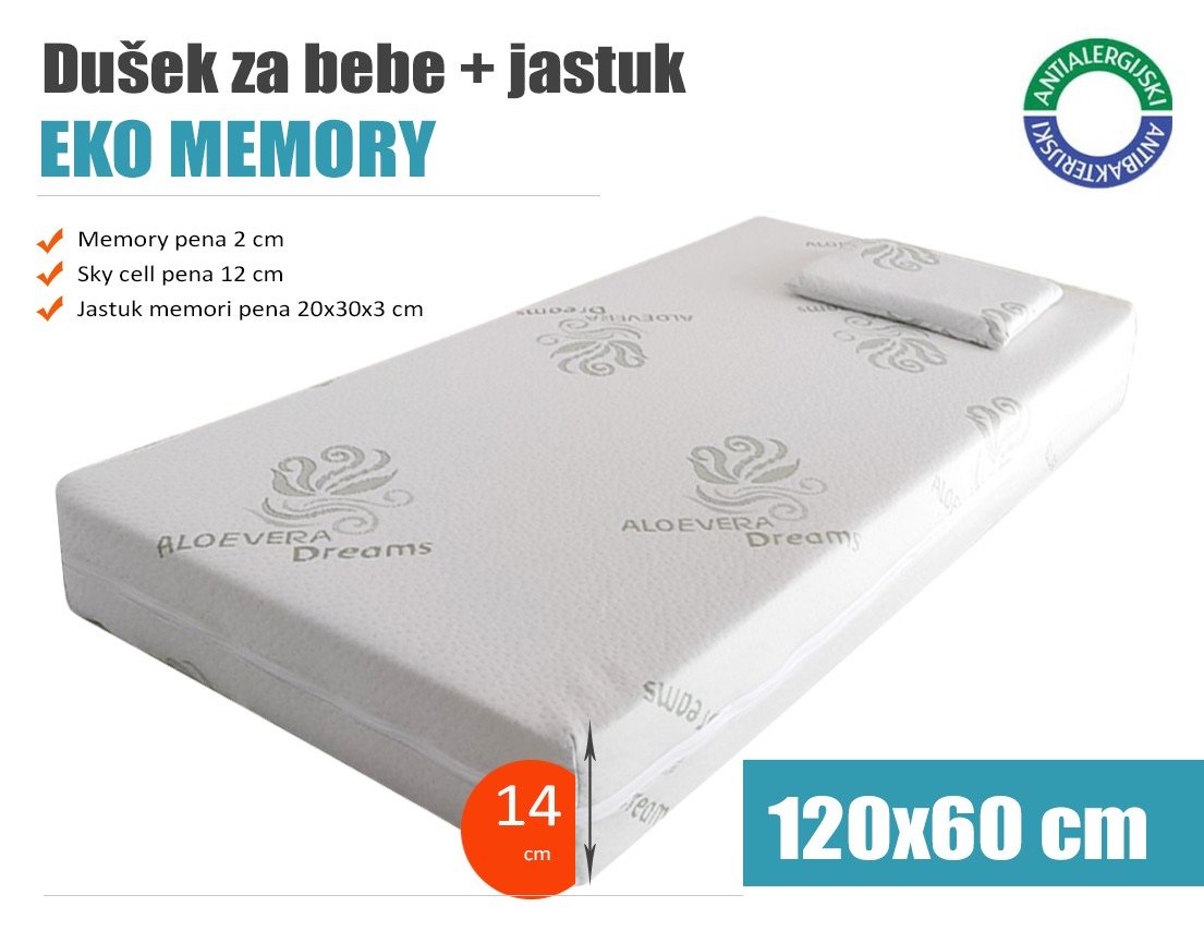 Eko memory dušek i jastuk, Beli | Online prodaja | Ananas