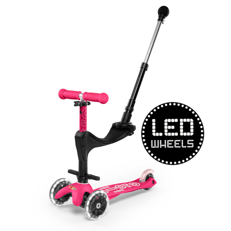 Micro MINI DELUX PLUS 3u1 Dečiji trotinet, LED, Roze | Online prodaja ...