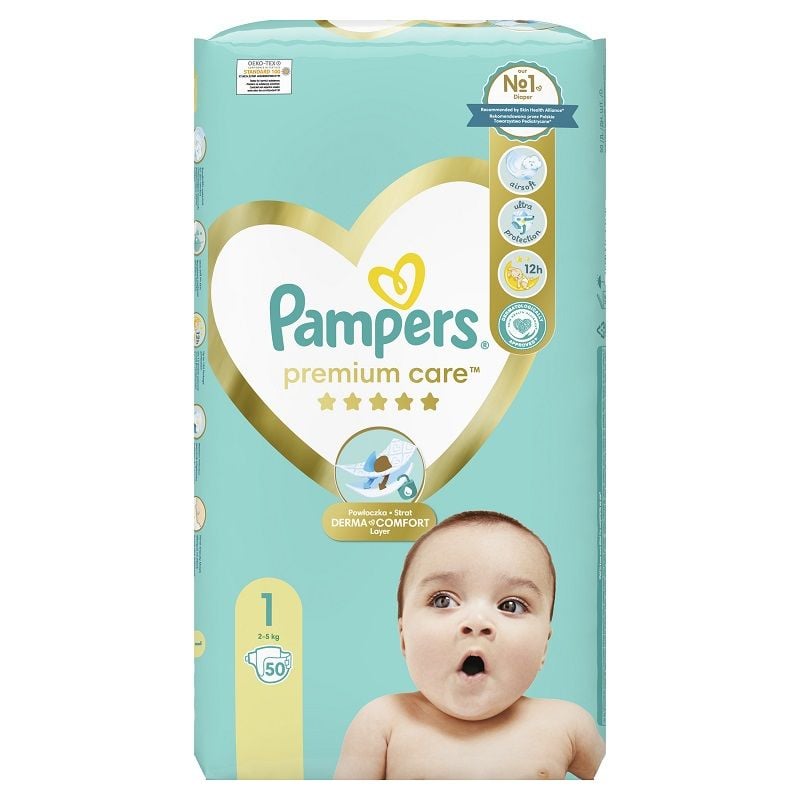 Pampers Premium Care Пелени, Value Pack, големина 1, 50 парчиња ...