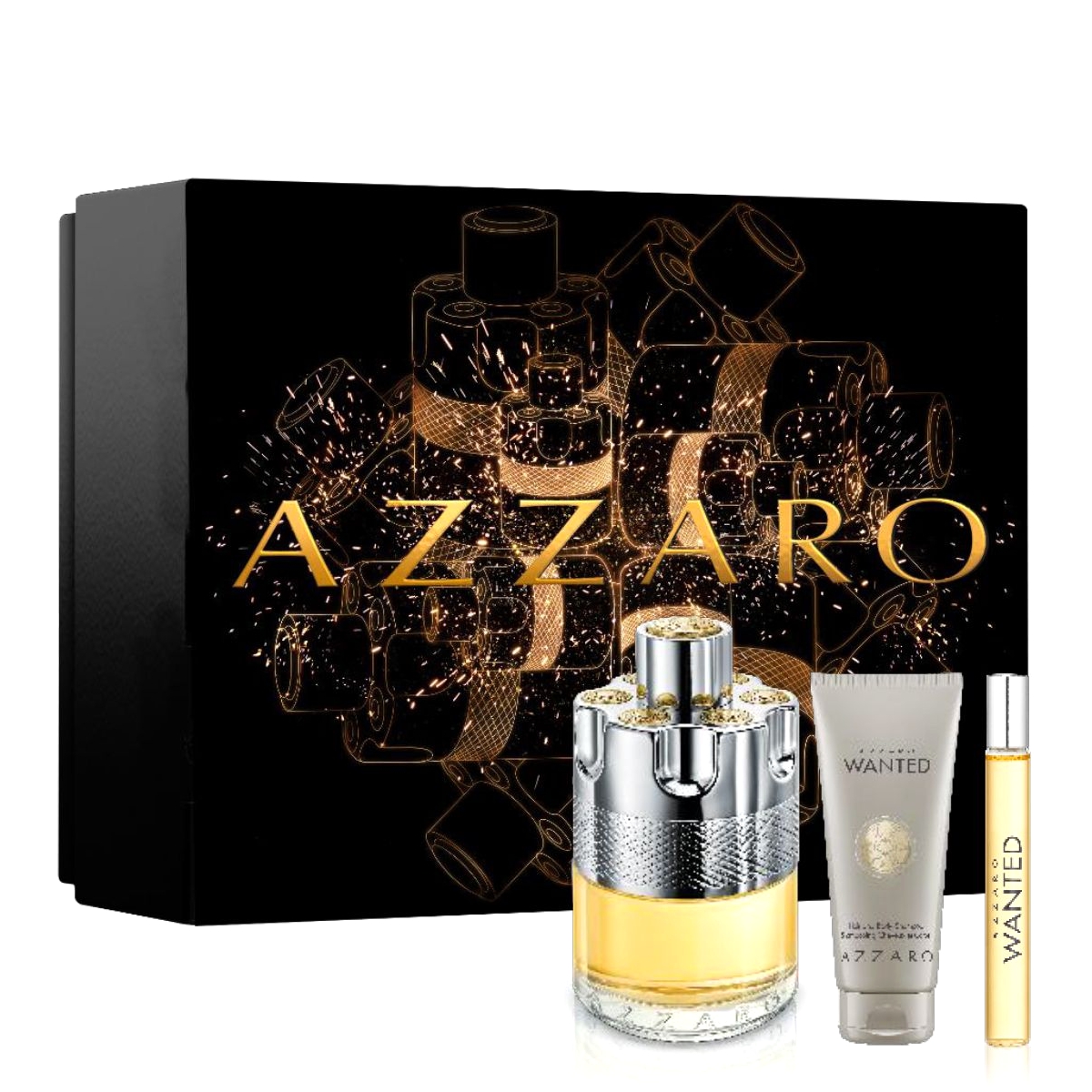 AZZARO Muški poklon set Wanted EDT, 100ml + mini 10ml + gel za ...