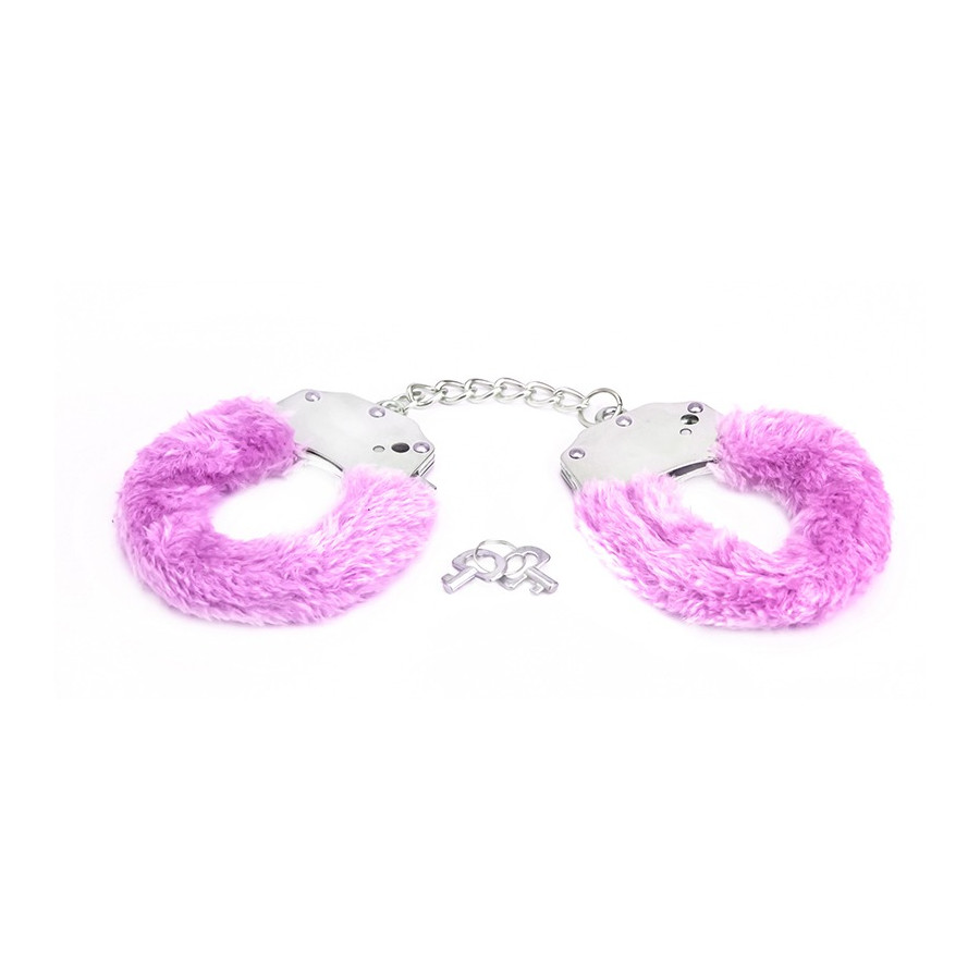 FANTAZIJA Метални лисици со розево крзно Pink Furry Cuffs | Најголема ...