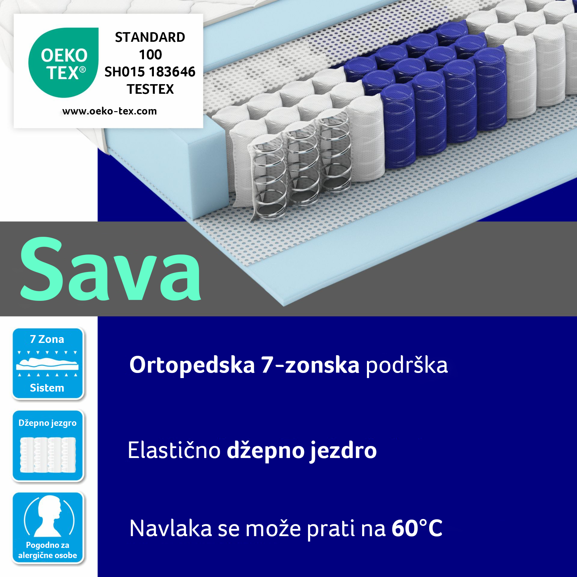 BEDORA Vitality memory topper, 90x200cm | Online prodaja | Ananas