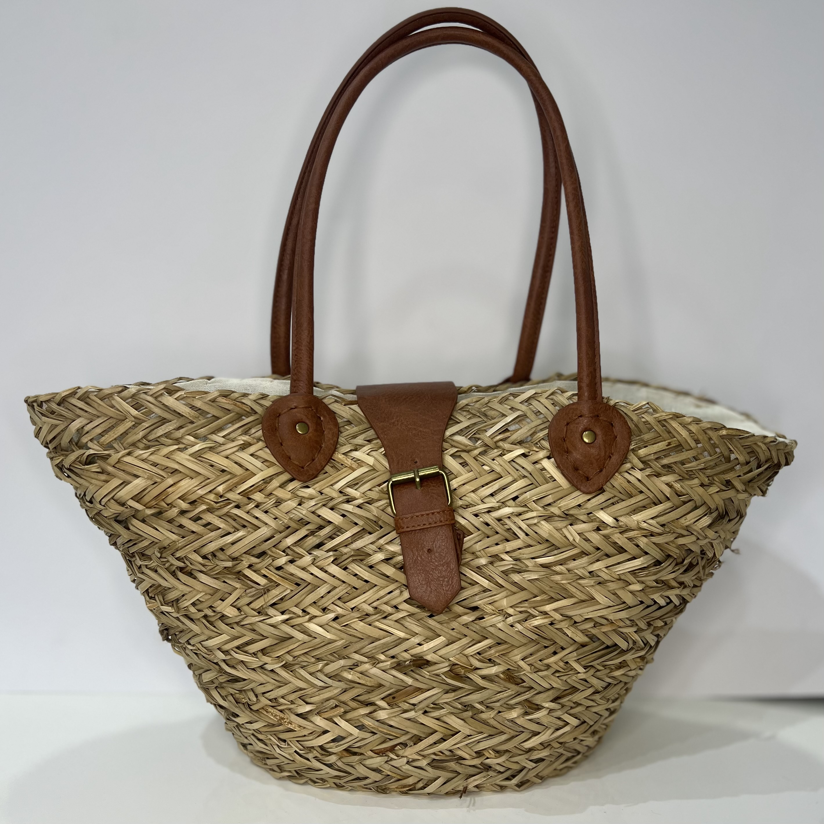 Сламена ташна со кафен ремен | Најголема онлајн продавница во ...