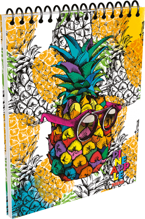 OPTIMUM Sveska sa spiralom tvrdi povez dikto A4/80 Pineapple Trend | Online prodaja | Ananas